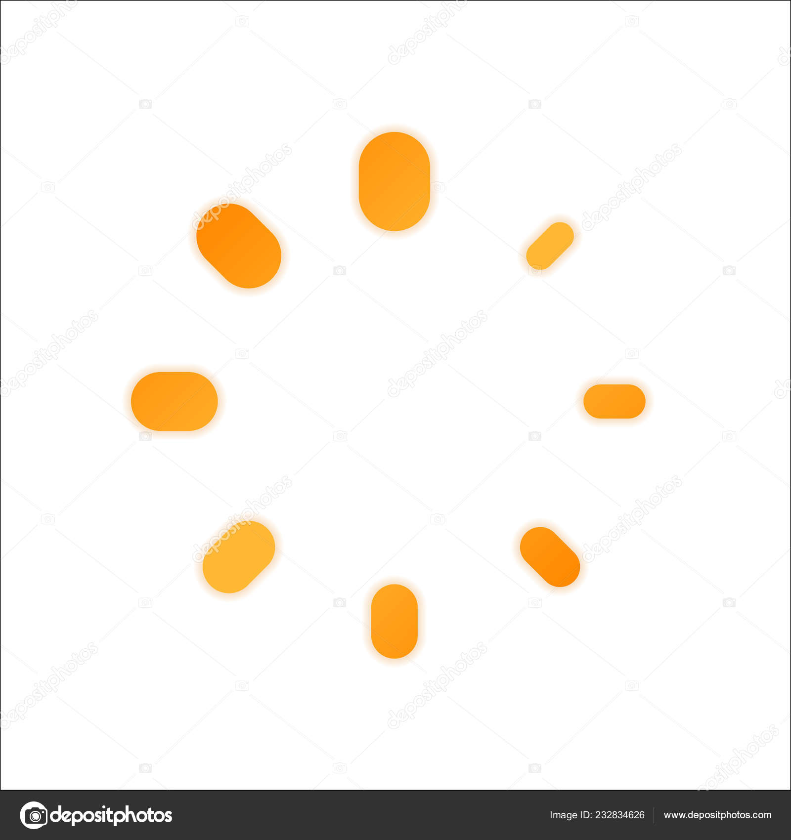 Simple Loading Symbol Orange Sign Low Light White Background Stock ...
