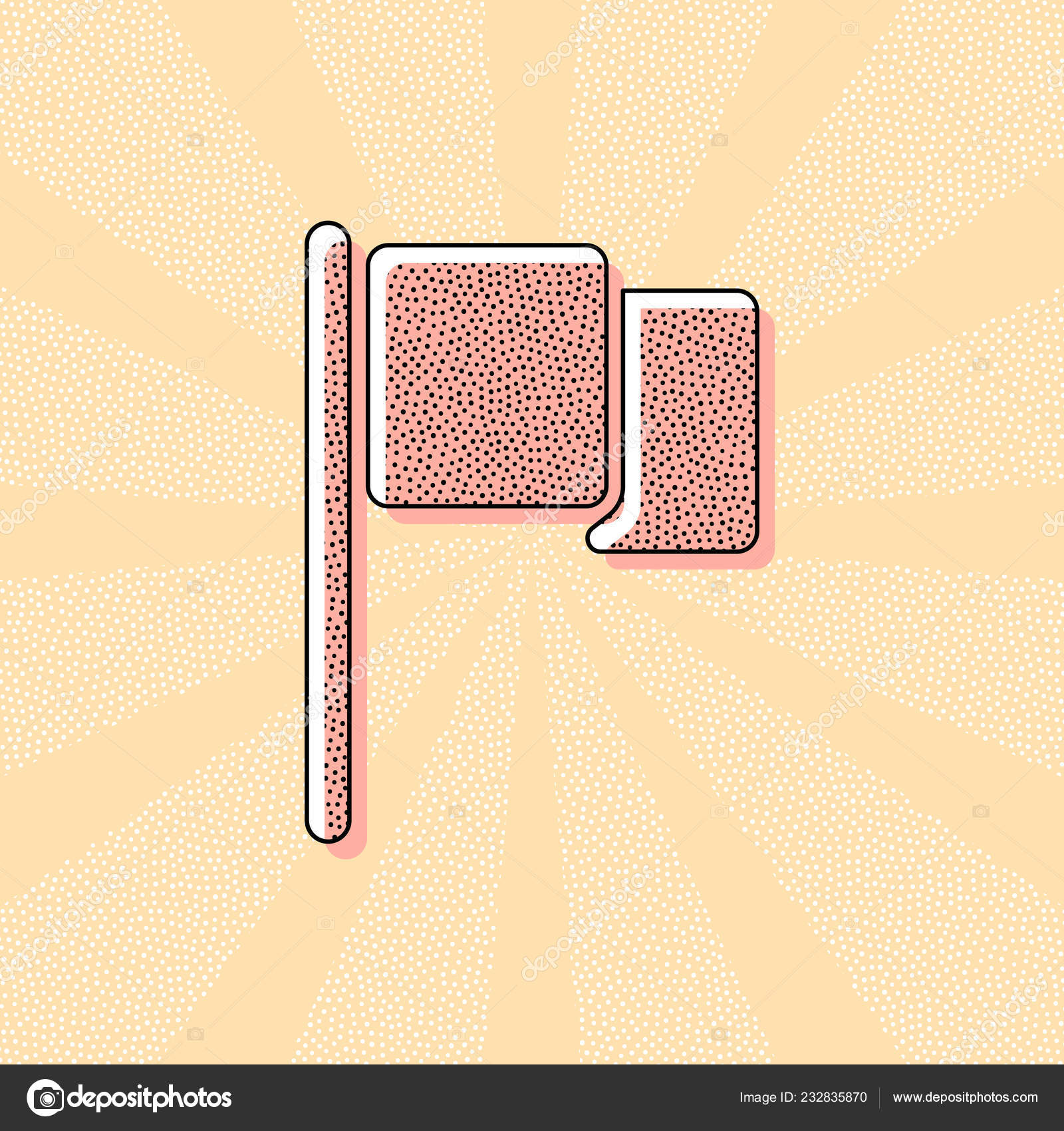 Simple Flag Icon Vintage Retro Typography Offset Printing Effect Dots ...