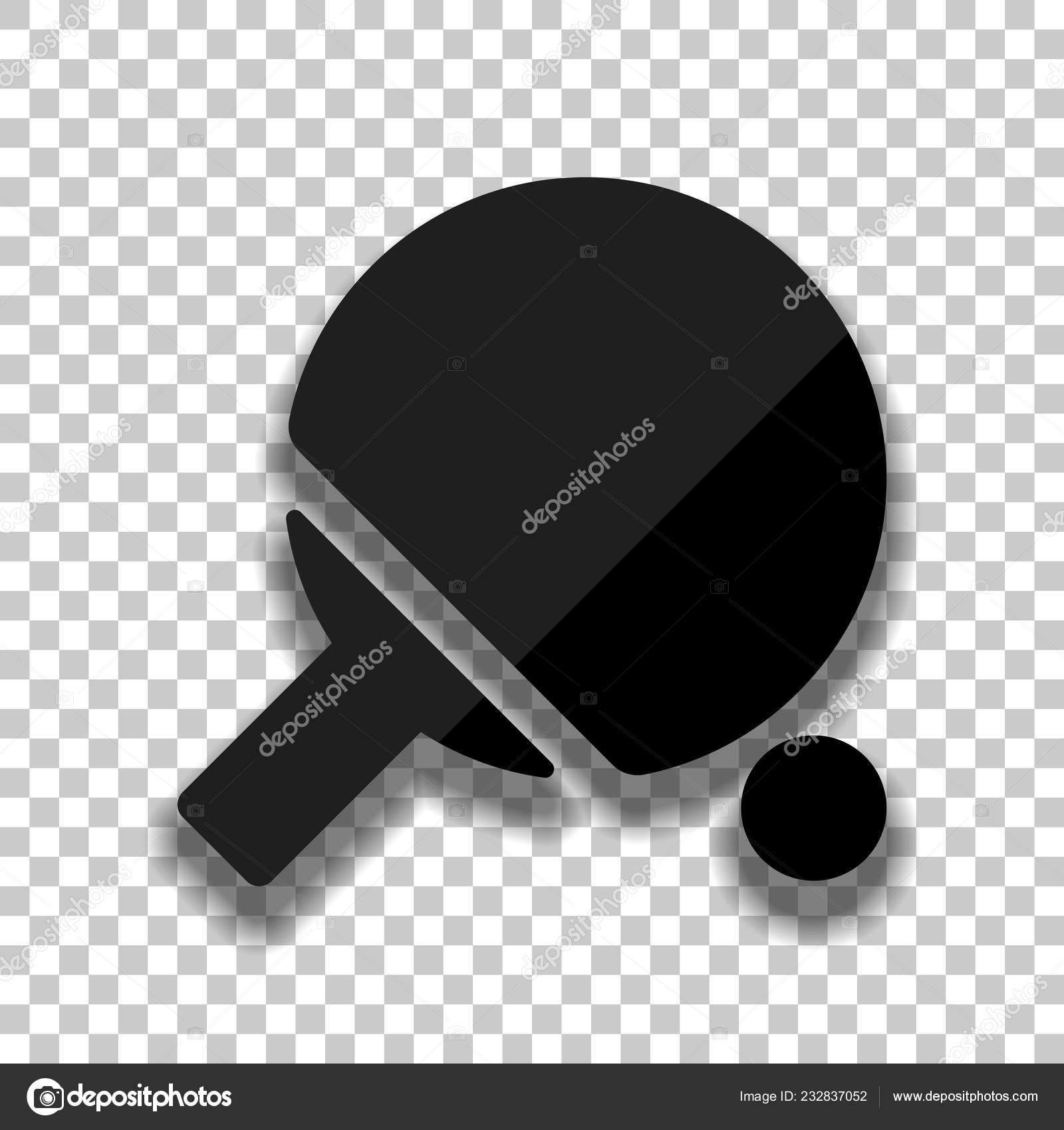 Ping Pong Icon Black Glass Icon Soft Shadow Transparent Background ...