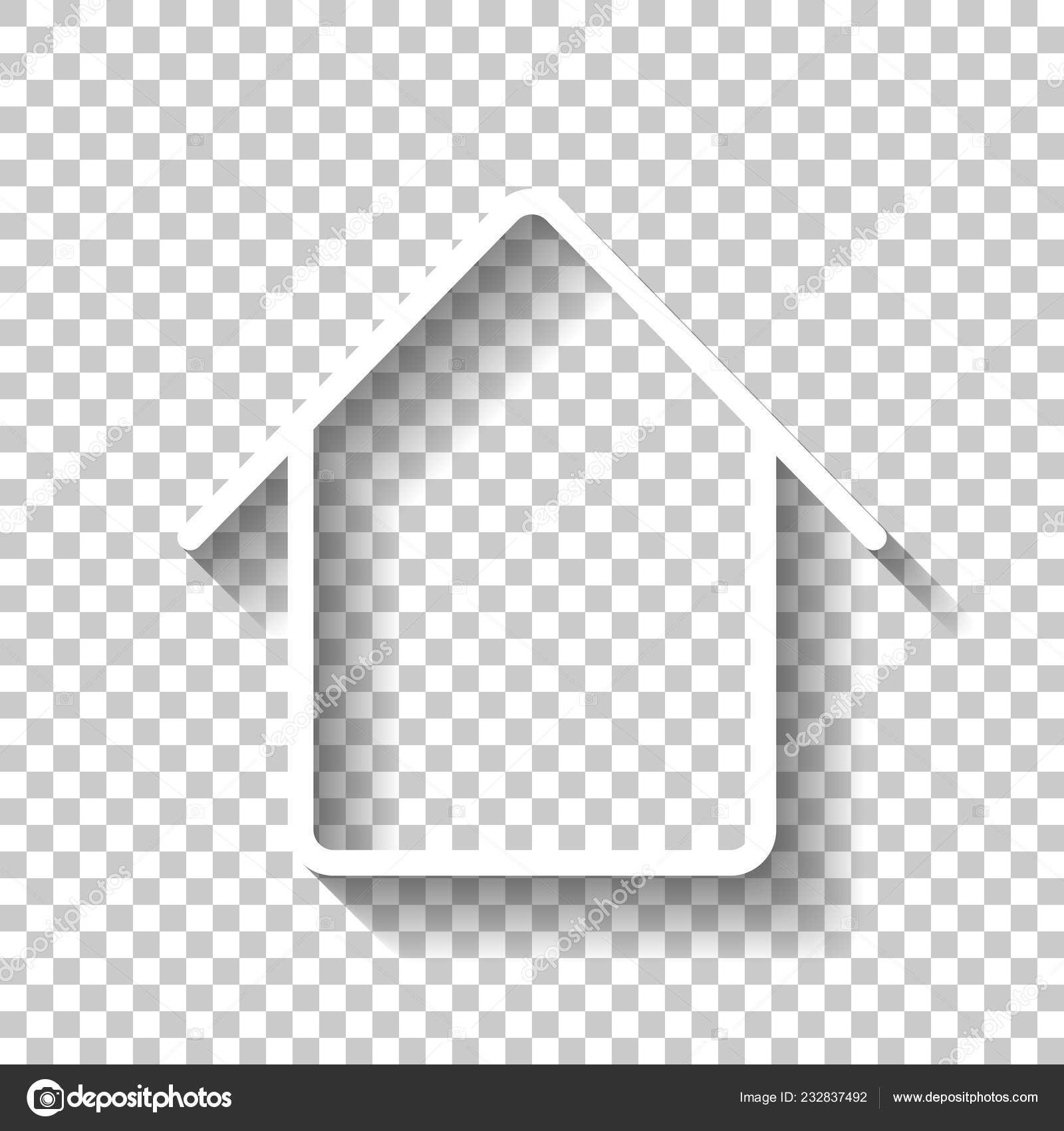 Simple House Icon White Icon Shadow Transparent Background Stock Vector ...