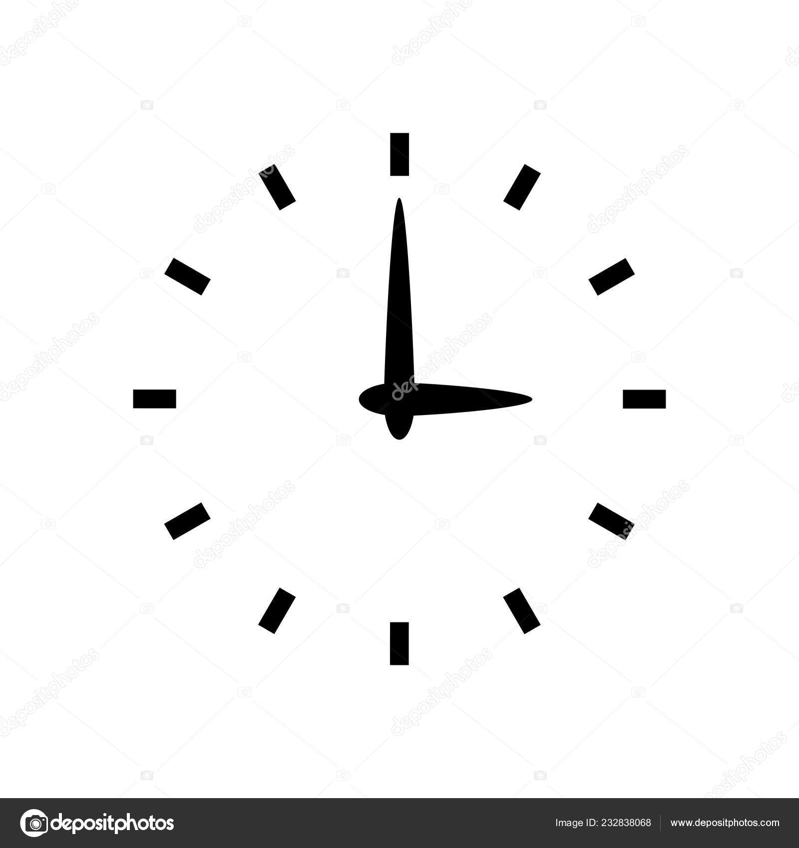 Simple Icon Clock Black Icon White Background Stock Vector Image by ...
