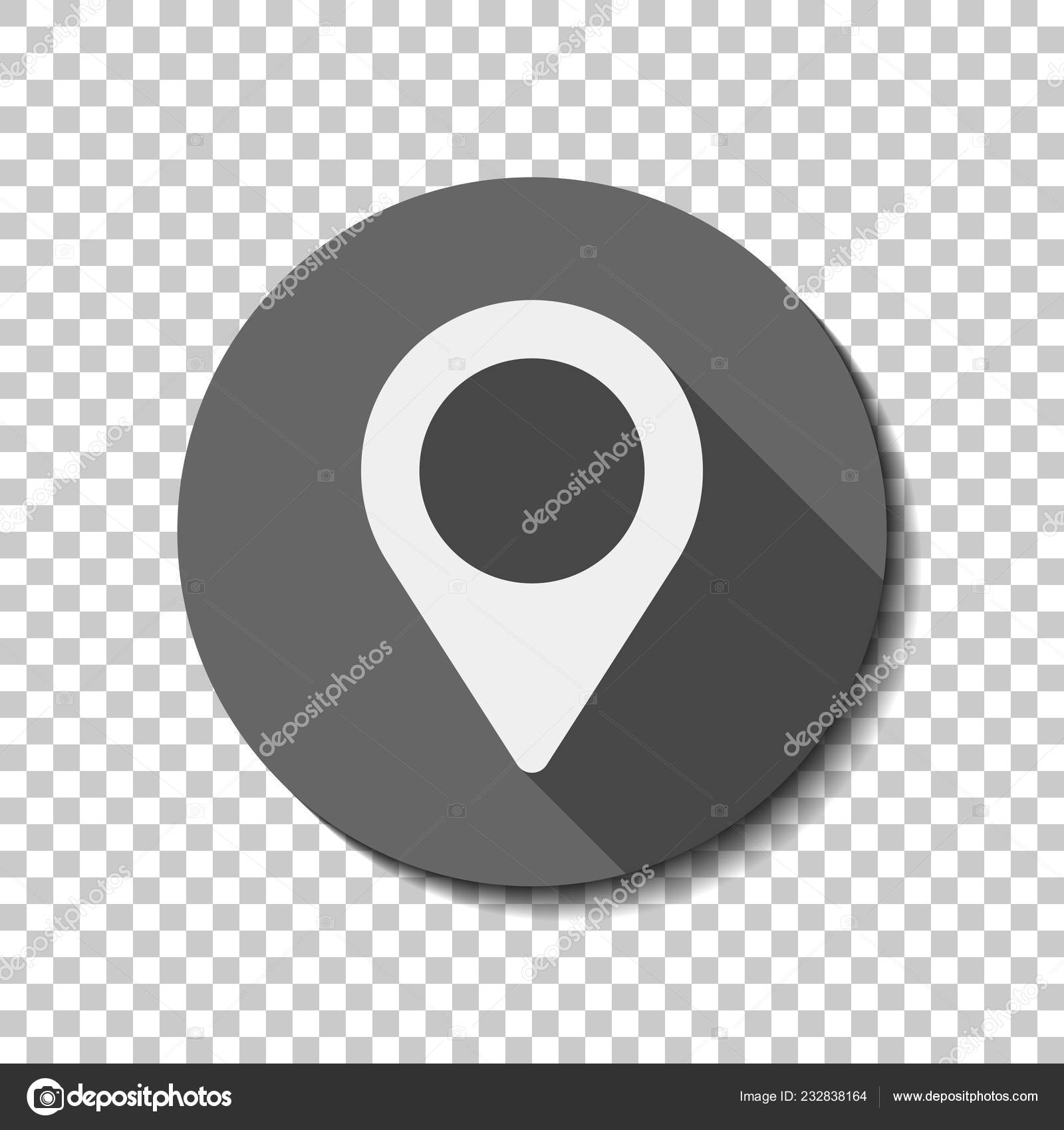 Map Label Icon White Flat Icon Long Shadow Circle Transparent Stock ...
