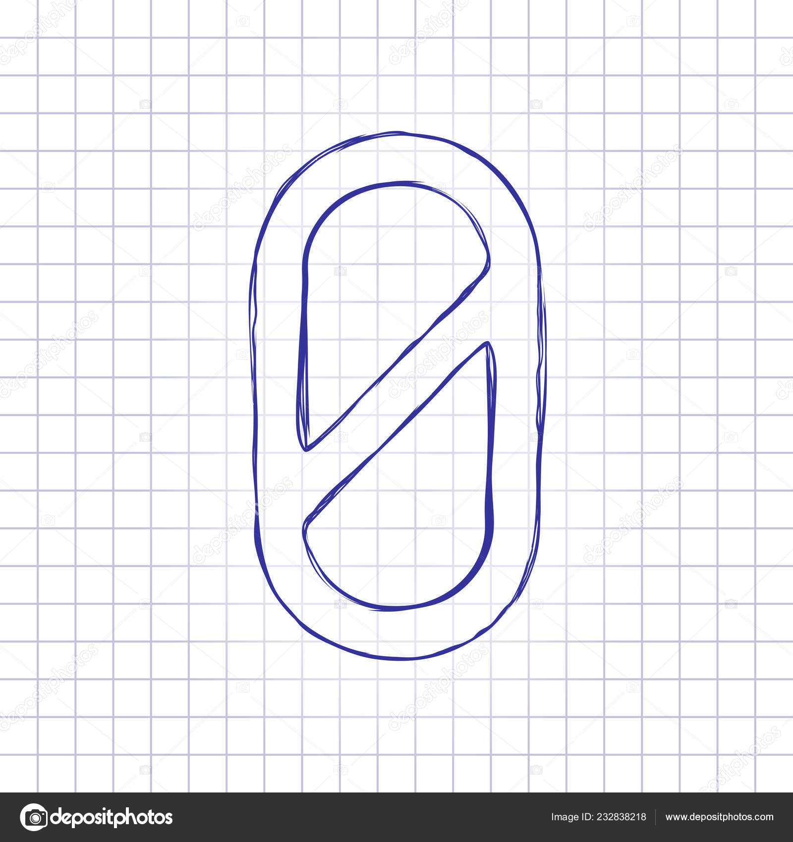 Number Zero Numeral Simple Letter Hand Drawn Picture Paper Sheet Stock ...