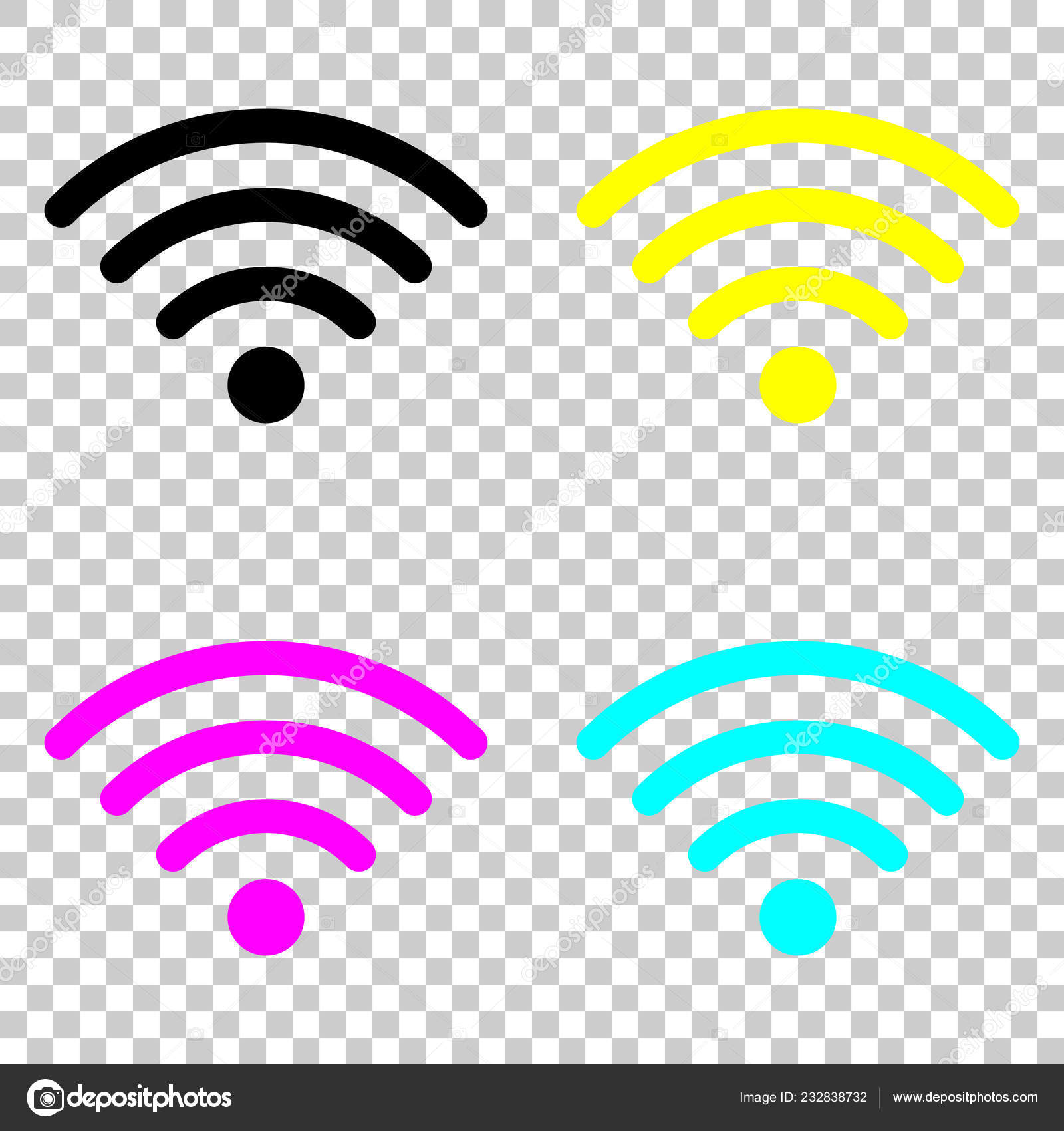 Icon Colored Set Cmyk Icons Transparent Background Stock Vector by ...