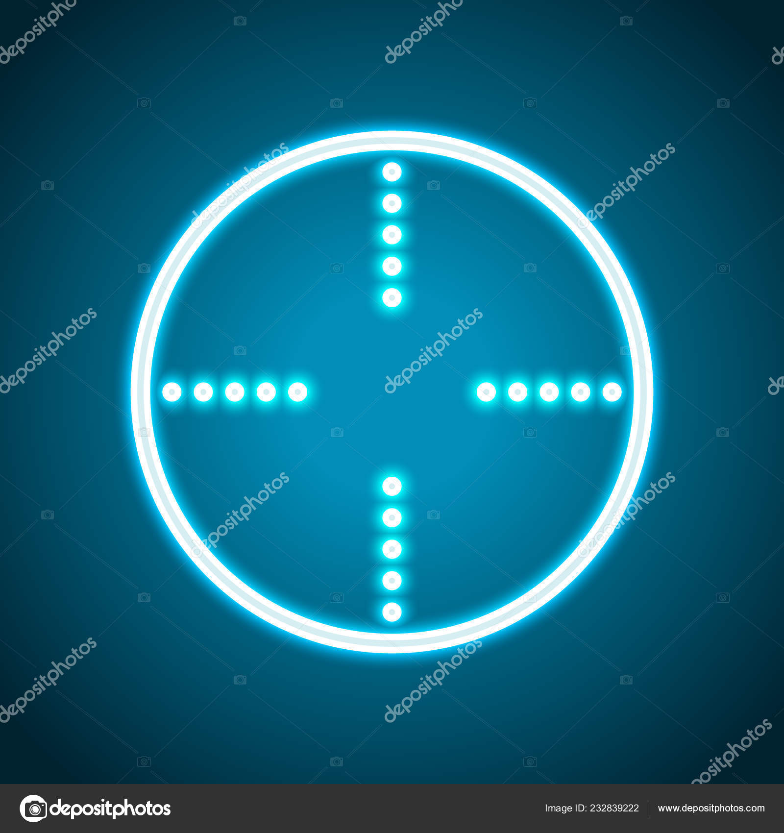 Simple Target Icon Neon Style Light Decoration Icon Bright Electric ...