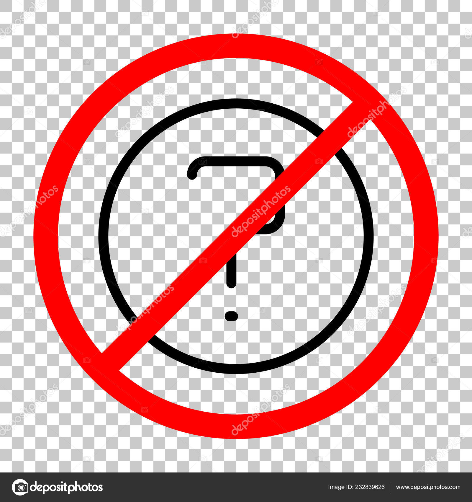 Simple Question Circle Linear Thin Outline Allowed Black Object Red ...