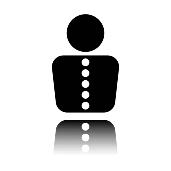 Simple Male Symbol Man Icon Black Icon Mirror Reflection White Stock ...