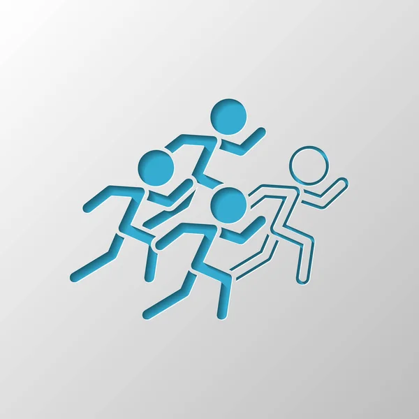 Running Man Simple Icon Paper Design Cutted Symbol Shadow Stock Vector ...