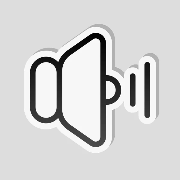 Volume Icon Sticker Style White Border Simple Shadow Gray Background ...