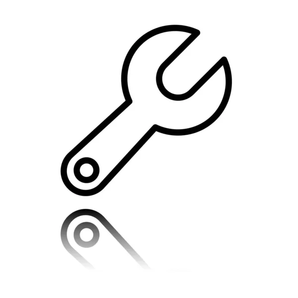 Simple Wrench Linear Thin Outline Vintage Retro Typography Offset ...