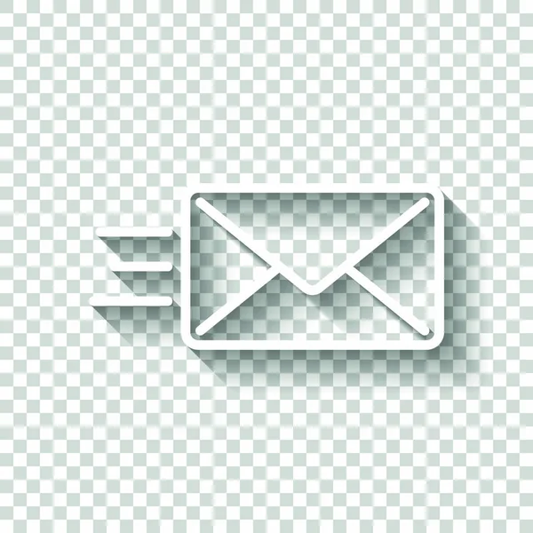Send Mail Icon Sms Line White Outline Sign Shadow Transparent Stock ...