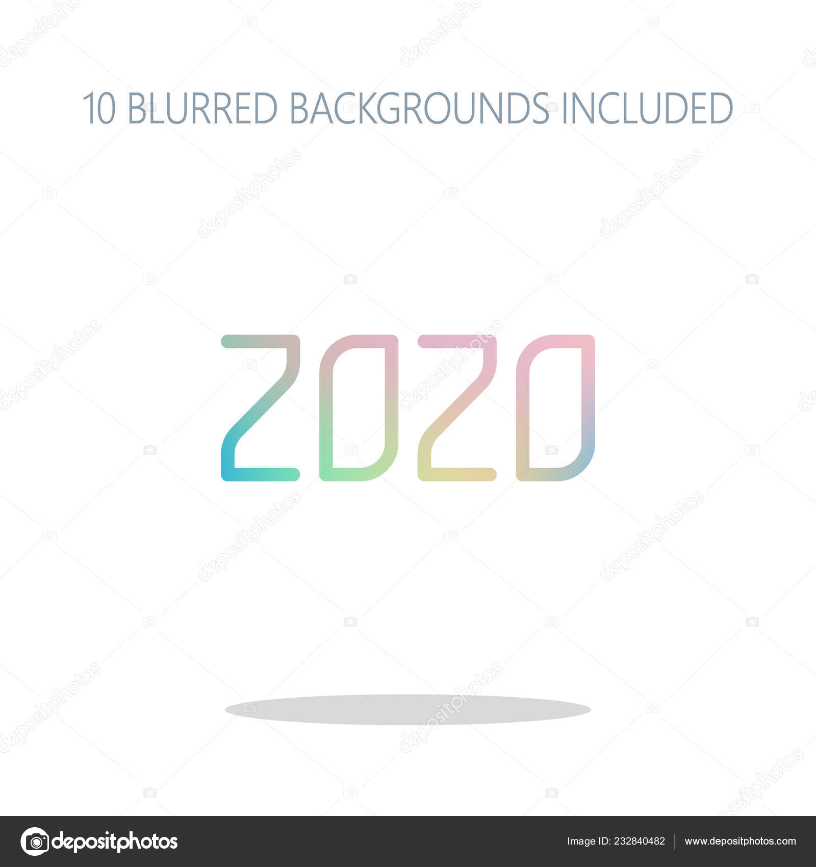 2020 Number Icon Happy New Year Colorful Logo Concept Simple Stock ...