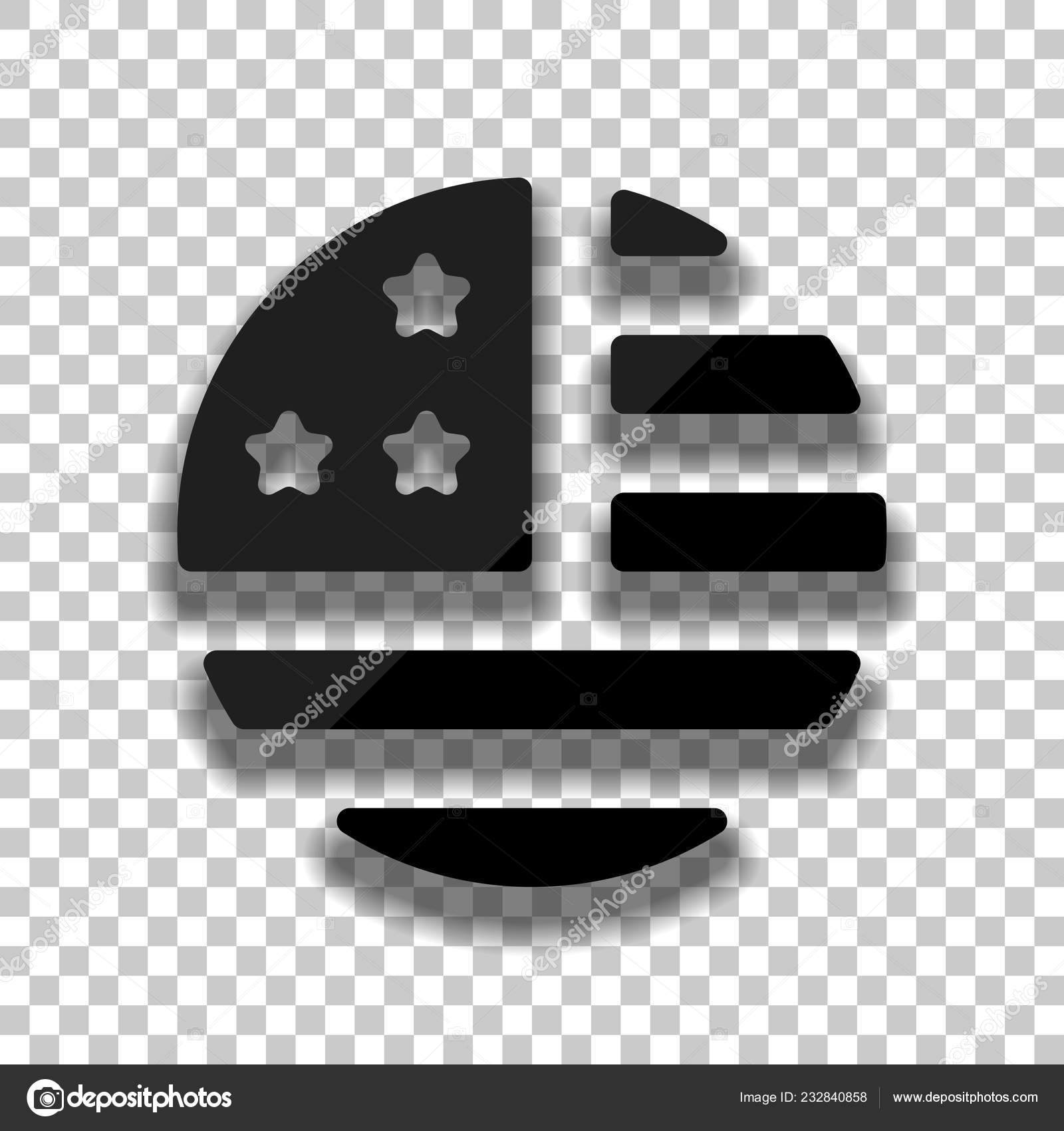 Simple Usa Flag Icon Shape Black Glass Icon Soft Shadow Stock Vector ...