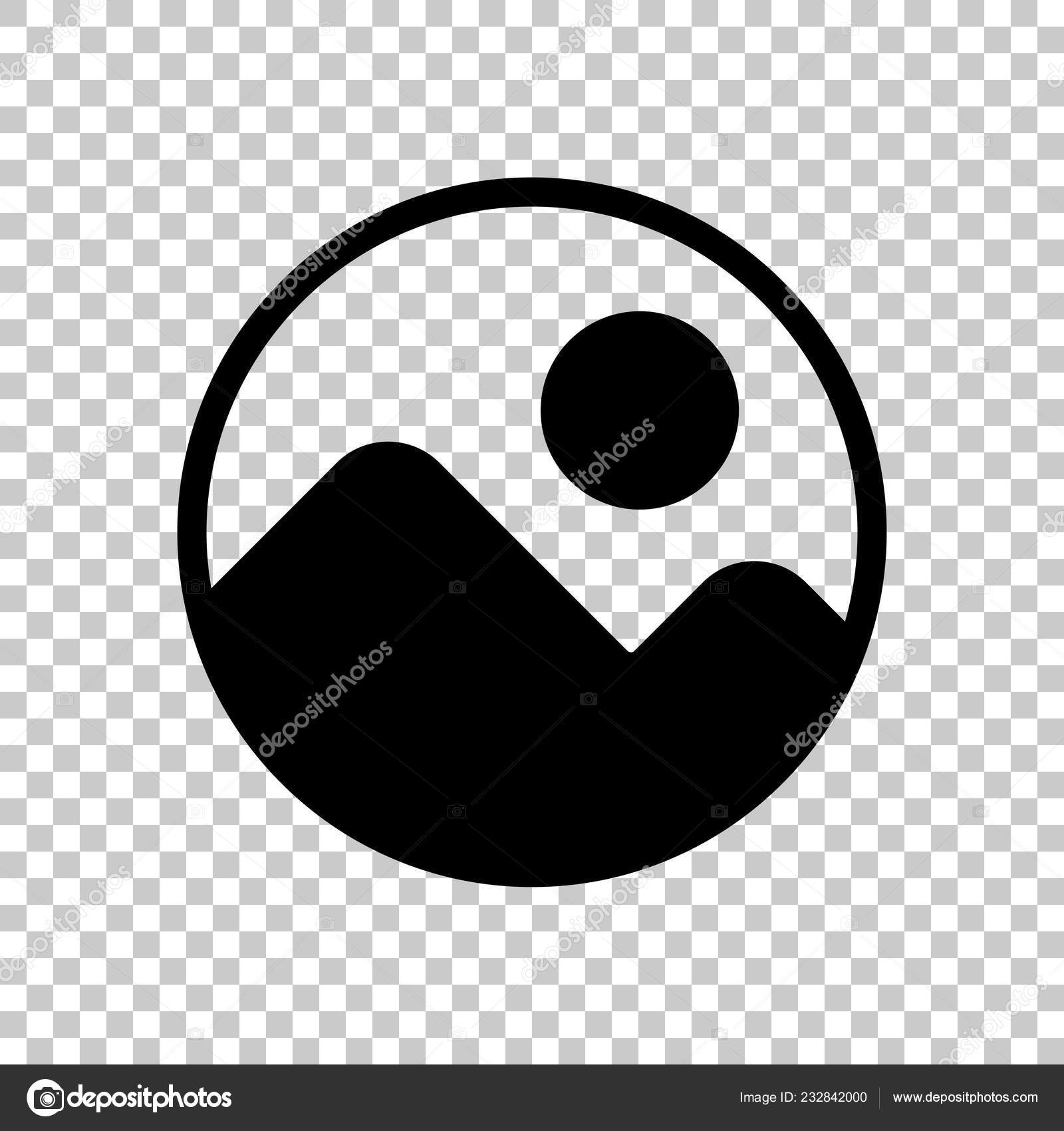 Simple Picture Icon Transparent Background Black Object Stock Vector ...