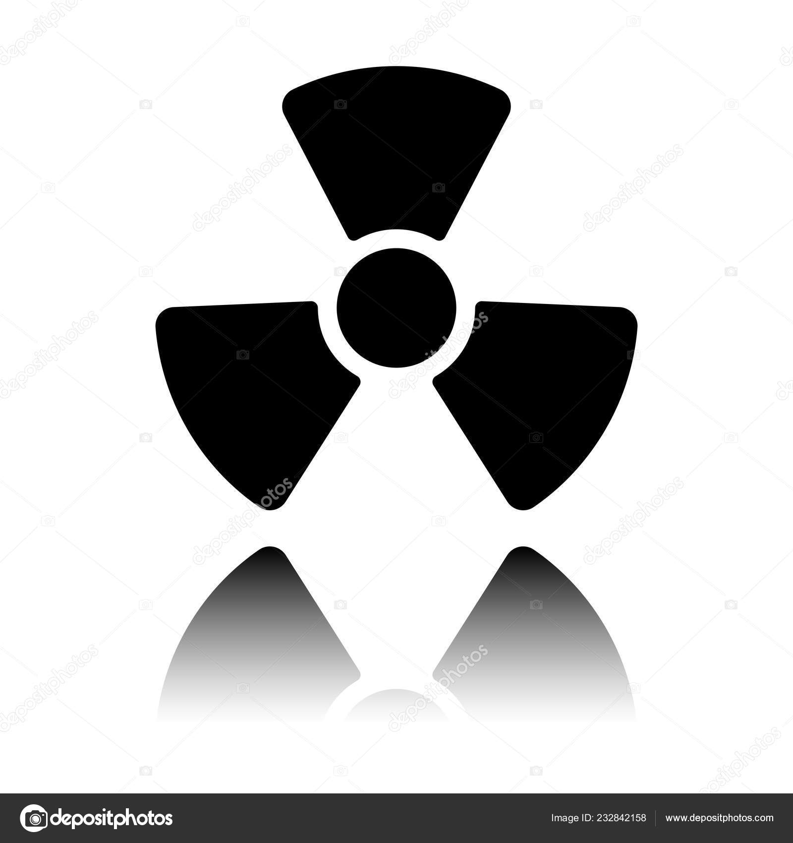 Radiation Simple Symbol Radioactivity Icon Black Icon Mirror Reflection ...