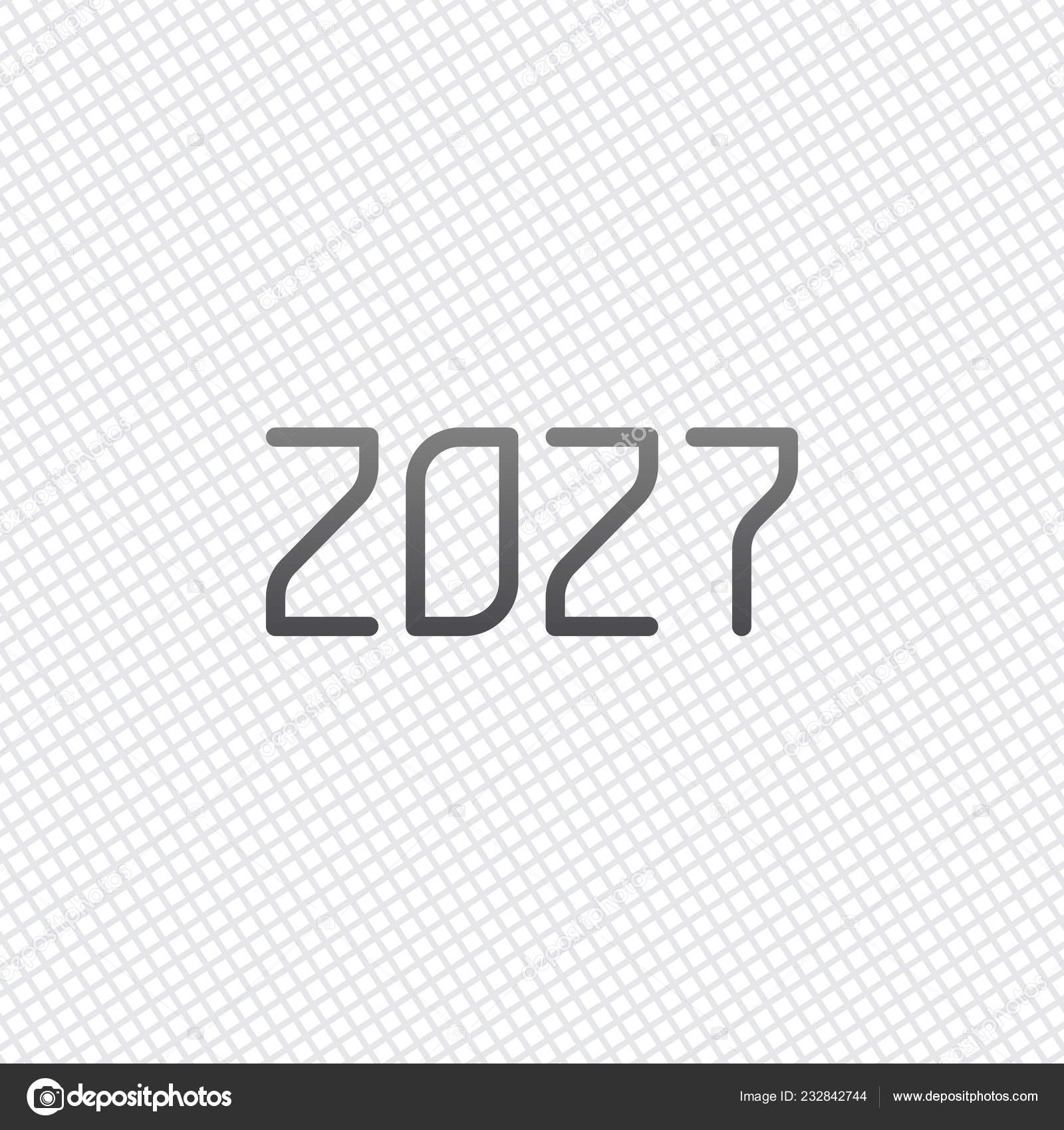 2027 Number Icon Happy New Year Grid Background Stock Vector Image by ...