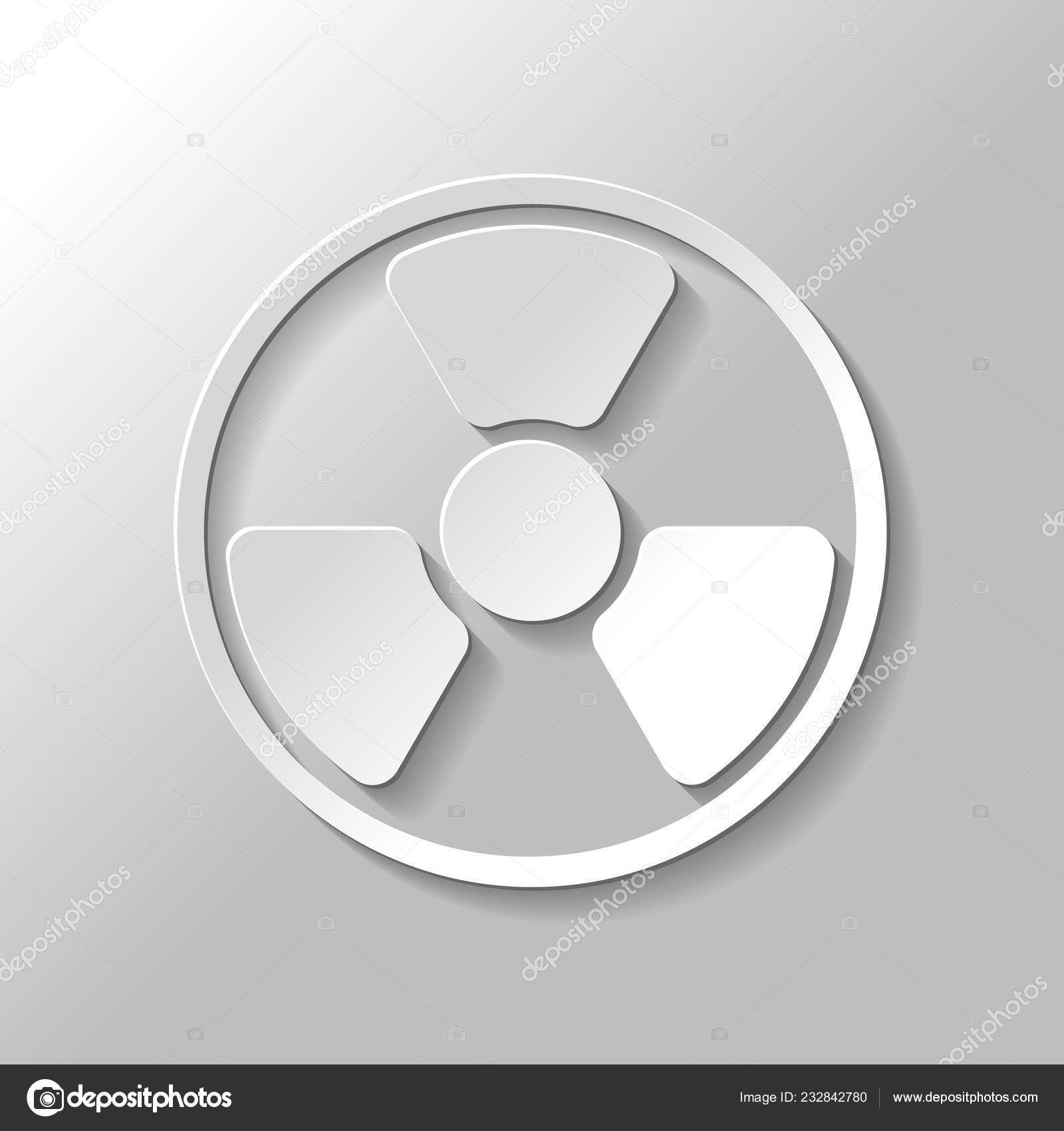 Hazard Radiation Simple Silhouette Set Paper Style Icons Shadow Gray ...