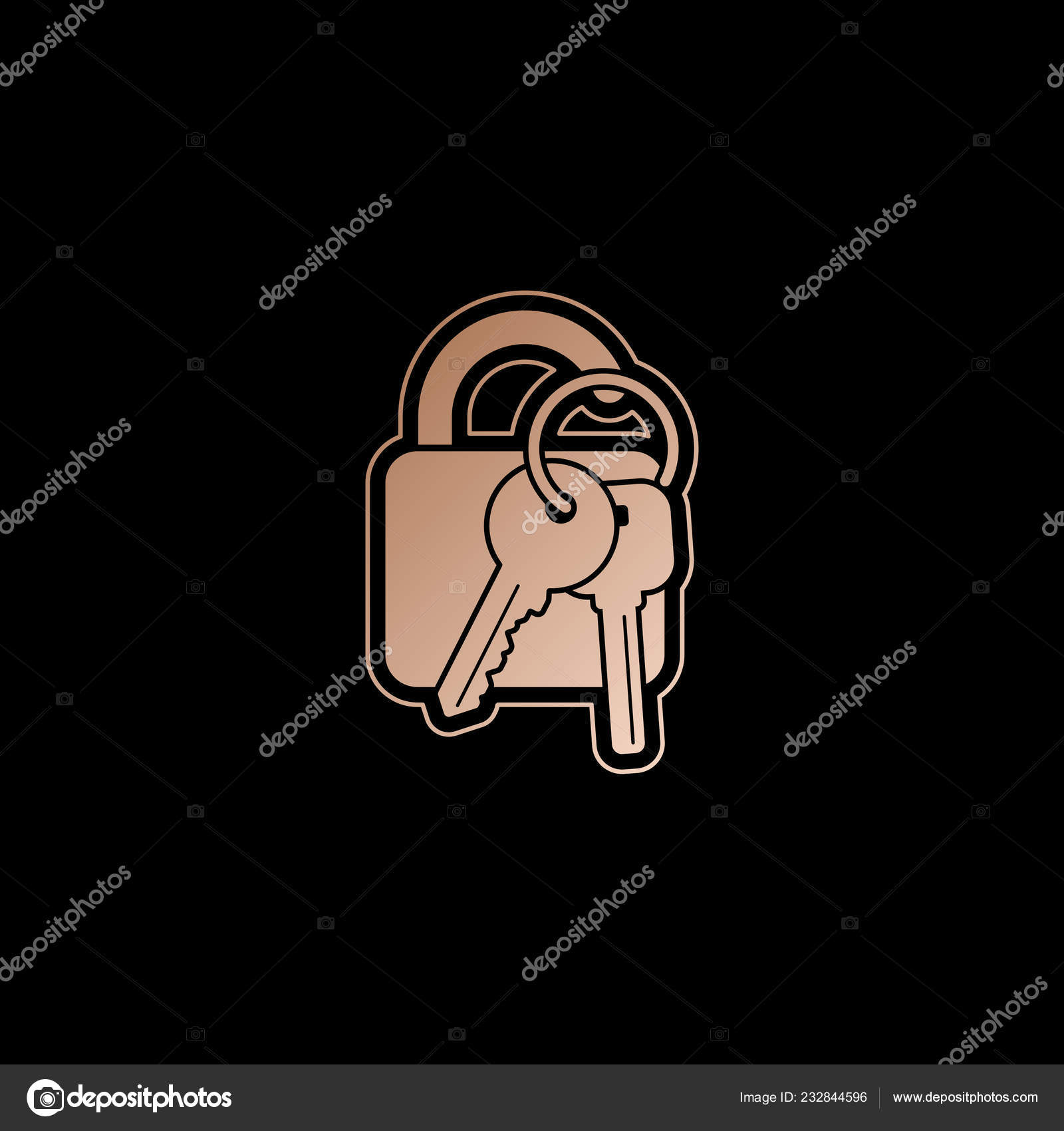 Unlock Keys Icon Red Gold Style Black Background Stock Vector by ©fokas ...