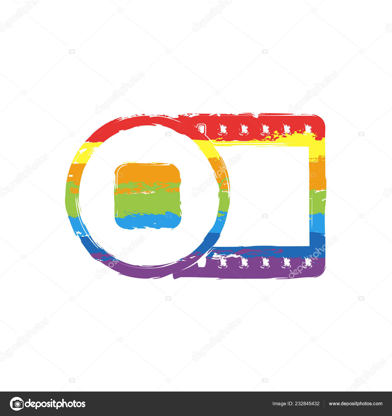 Movie Strip Stop Symbol Circle Simple Silhouette Drawing Sign Lgbt ...