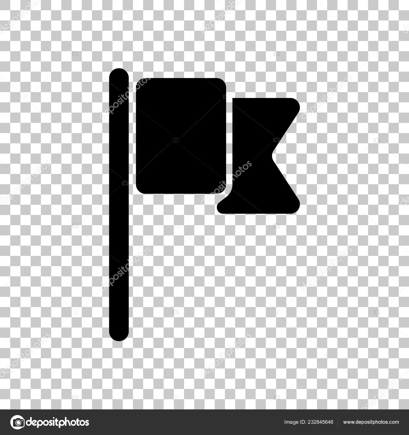 Simple Flag Icon Transparent Background Black Object Stock Vector Image ...