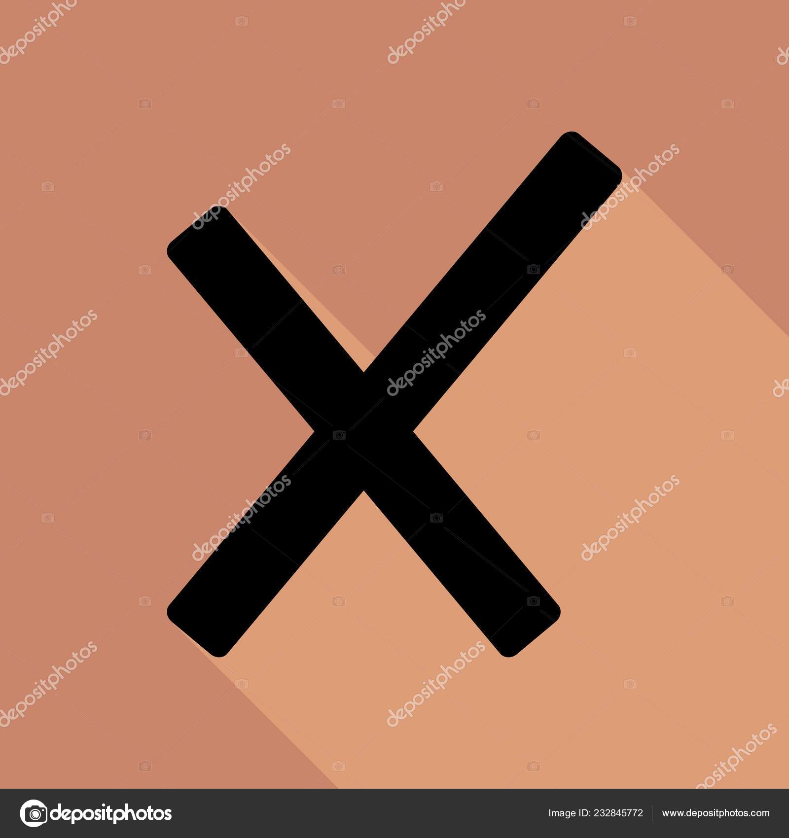 Wrong Mark Icon White Flat Icon Long Shadow Background Stock Vector ...
