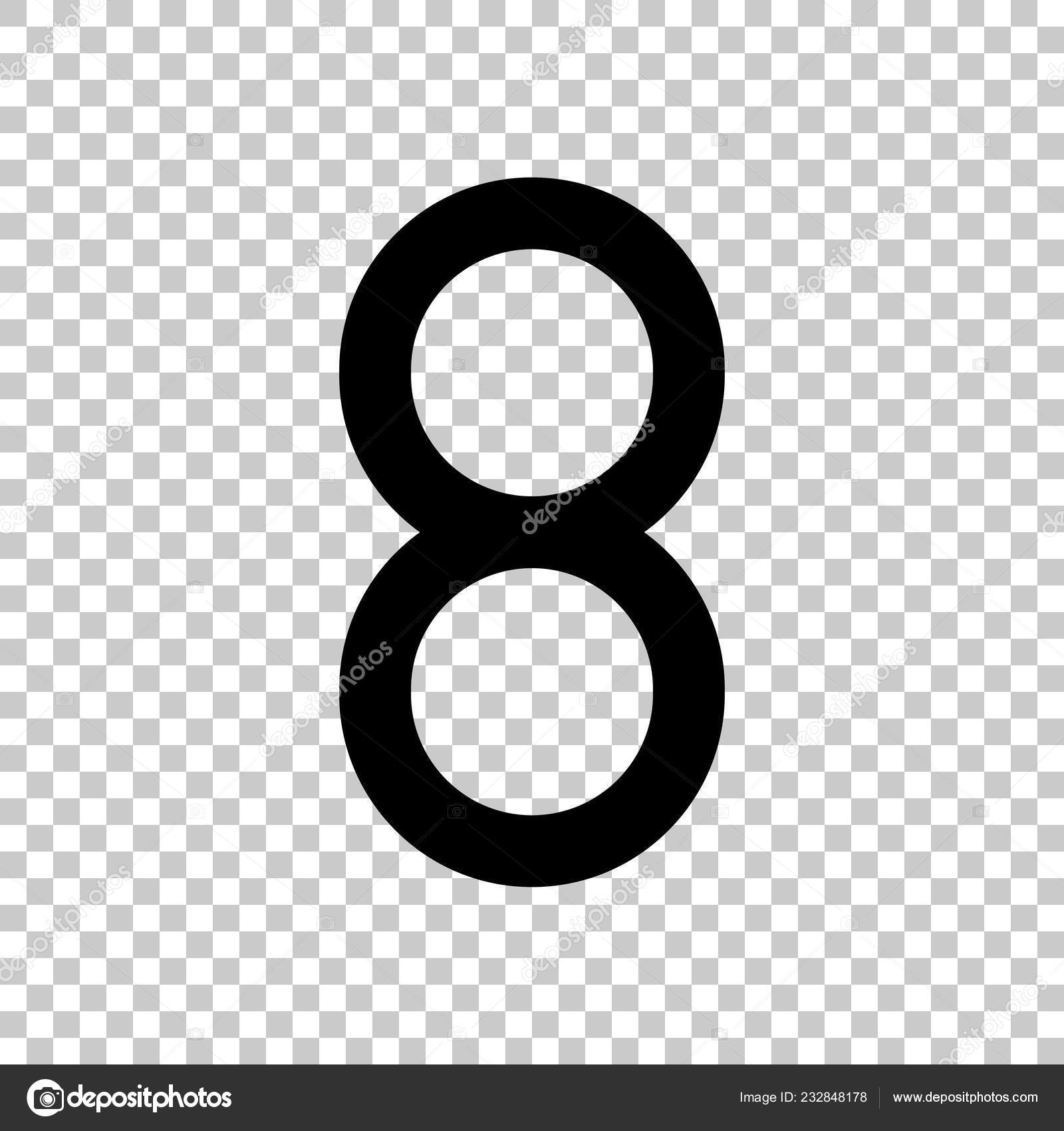 Number Eight Numeral Simple Letter Transparent Background Stock Vector ...