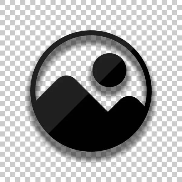 Simple Picture Icon Transparent Background Black Object Stock Vector ...