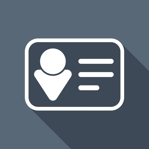 Identification Card Icon Profile White Flat Icon Long Shadow Background ...