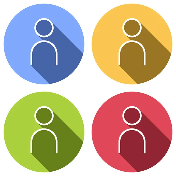 Simple Person Icon Linear Symbol Thin Outline Set White Icons — Stock ...