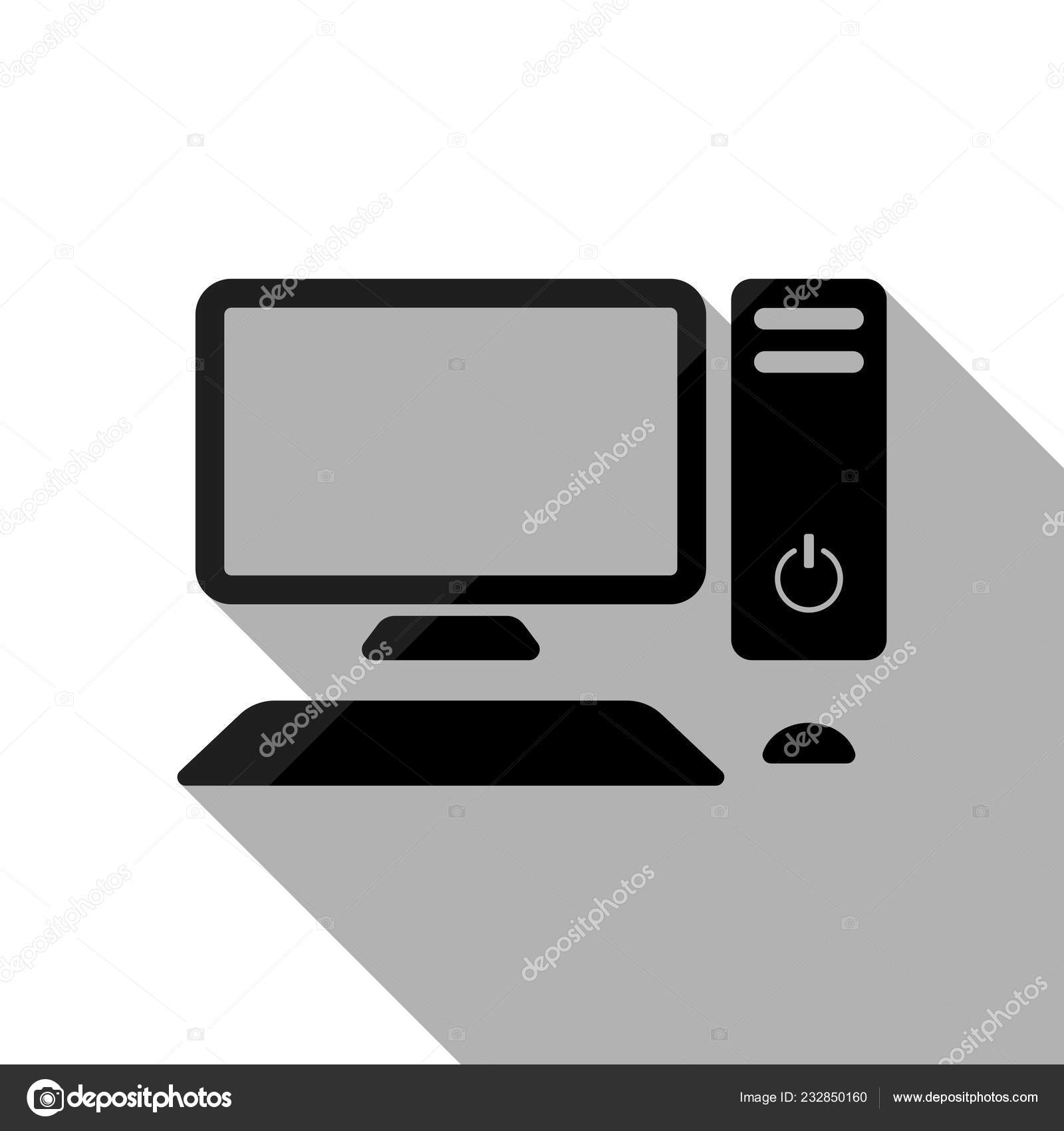 Personal Computer System Unit Monitor Keyboard Mouse Black Object Long Stock Vector by ©fokas ...
