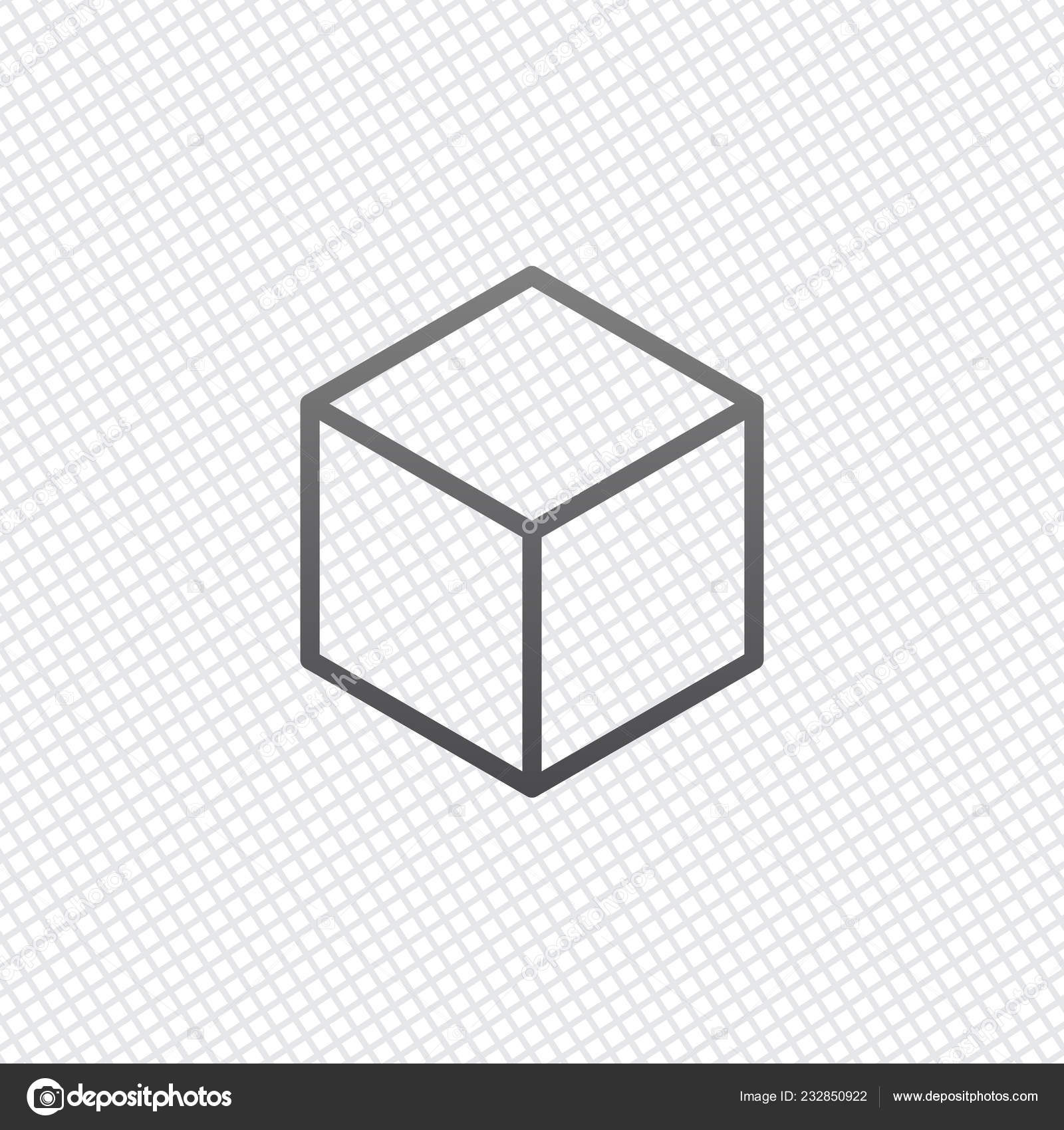 Geometric Empty Cube Simple Outline Icon Grid Background Stock Vector Image by ©fokas.pokas ...
