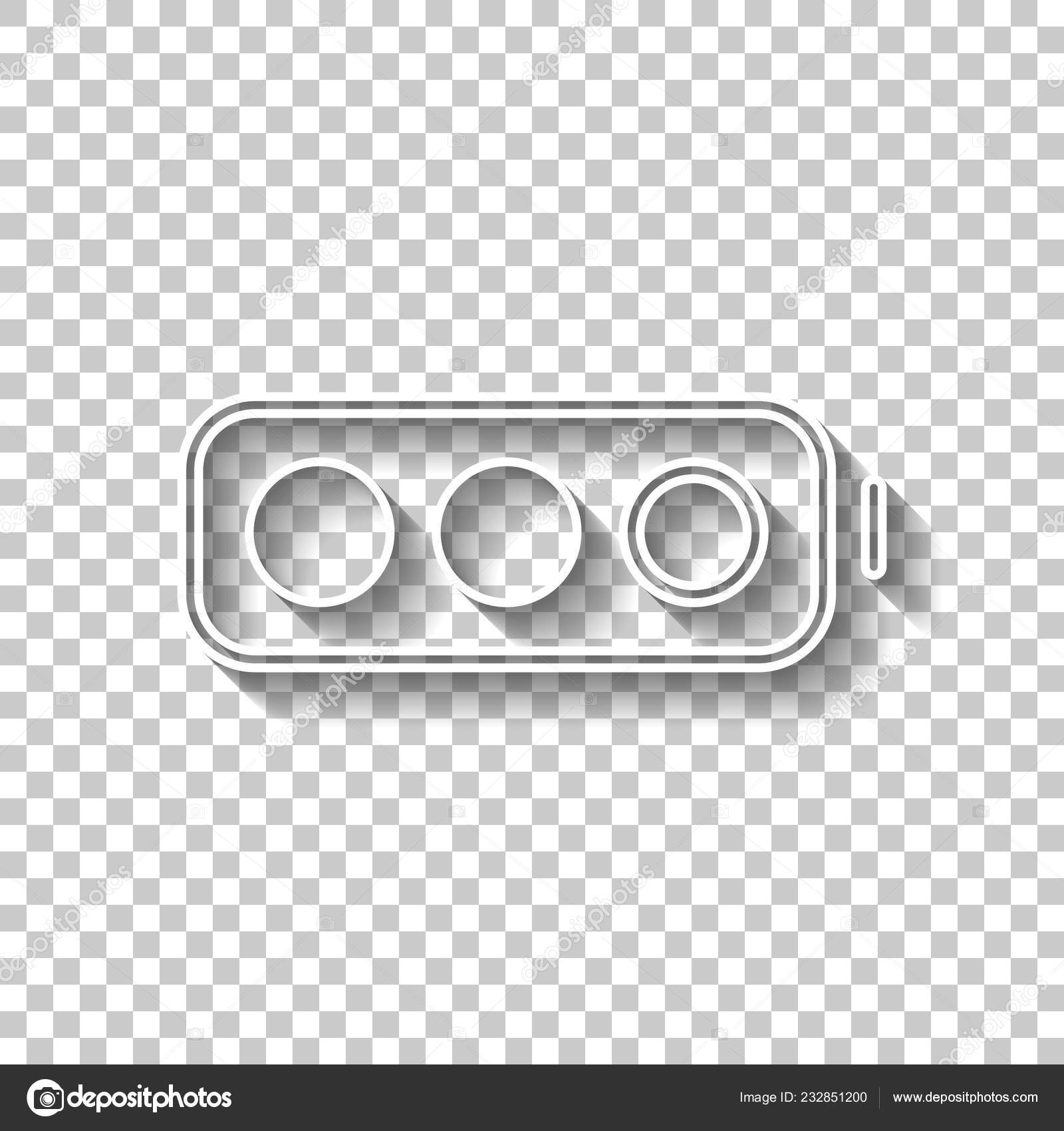 Simple Battery Half Level White Outline Sign Shadow Transparent ...