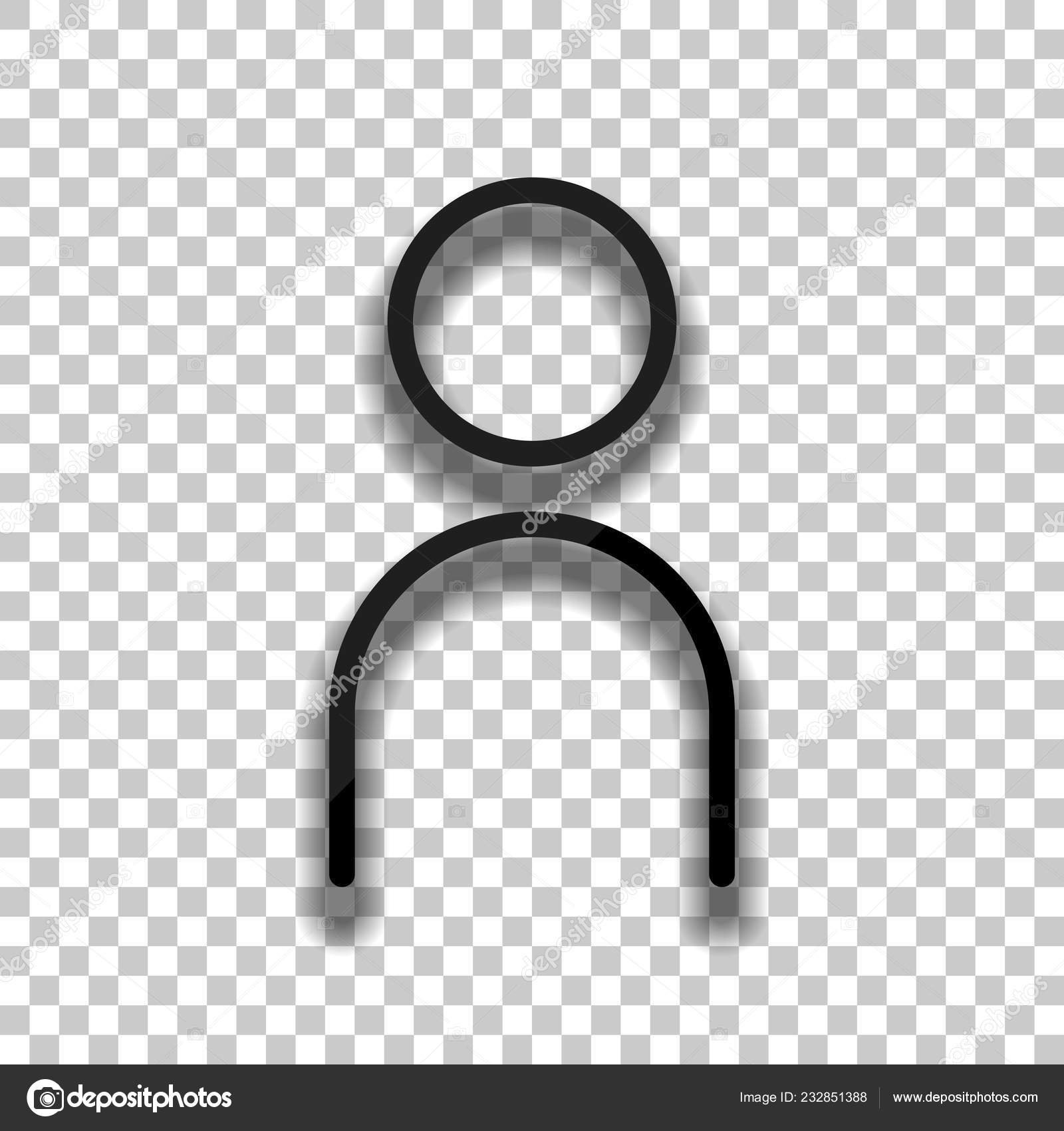 Simple Person Icon Linear Symbol Thin Outline Black Glass Icon Stock ...