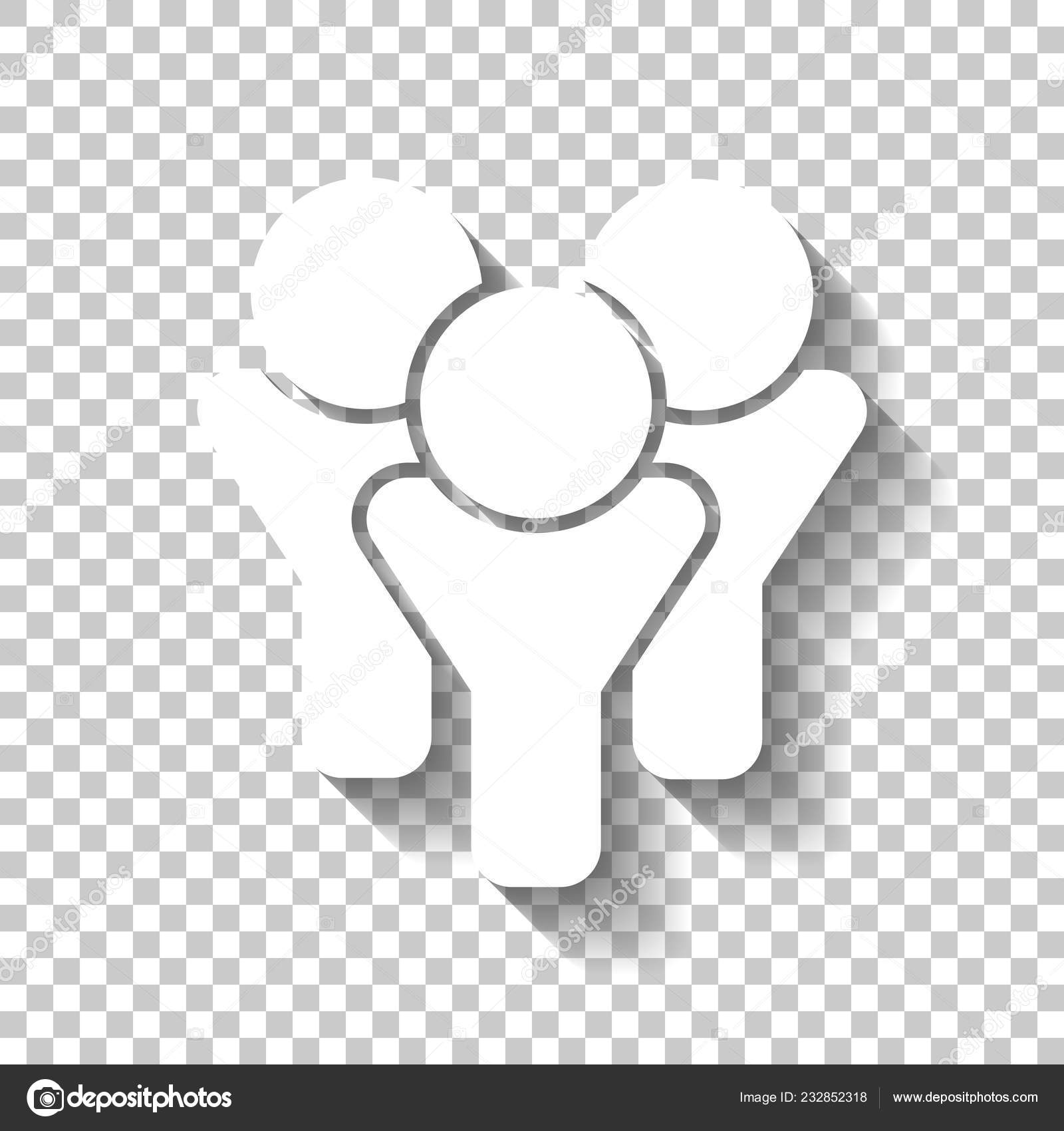 Icono Del Grupo Equipo Icono Blanco Con Sombra Sobre Fondo Vector de ...