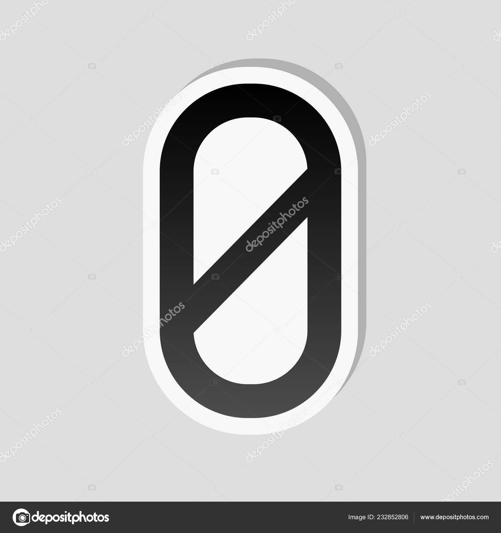 Number Zero Numeral Simple Letter Sticker Style White Border Simple ...