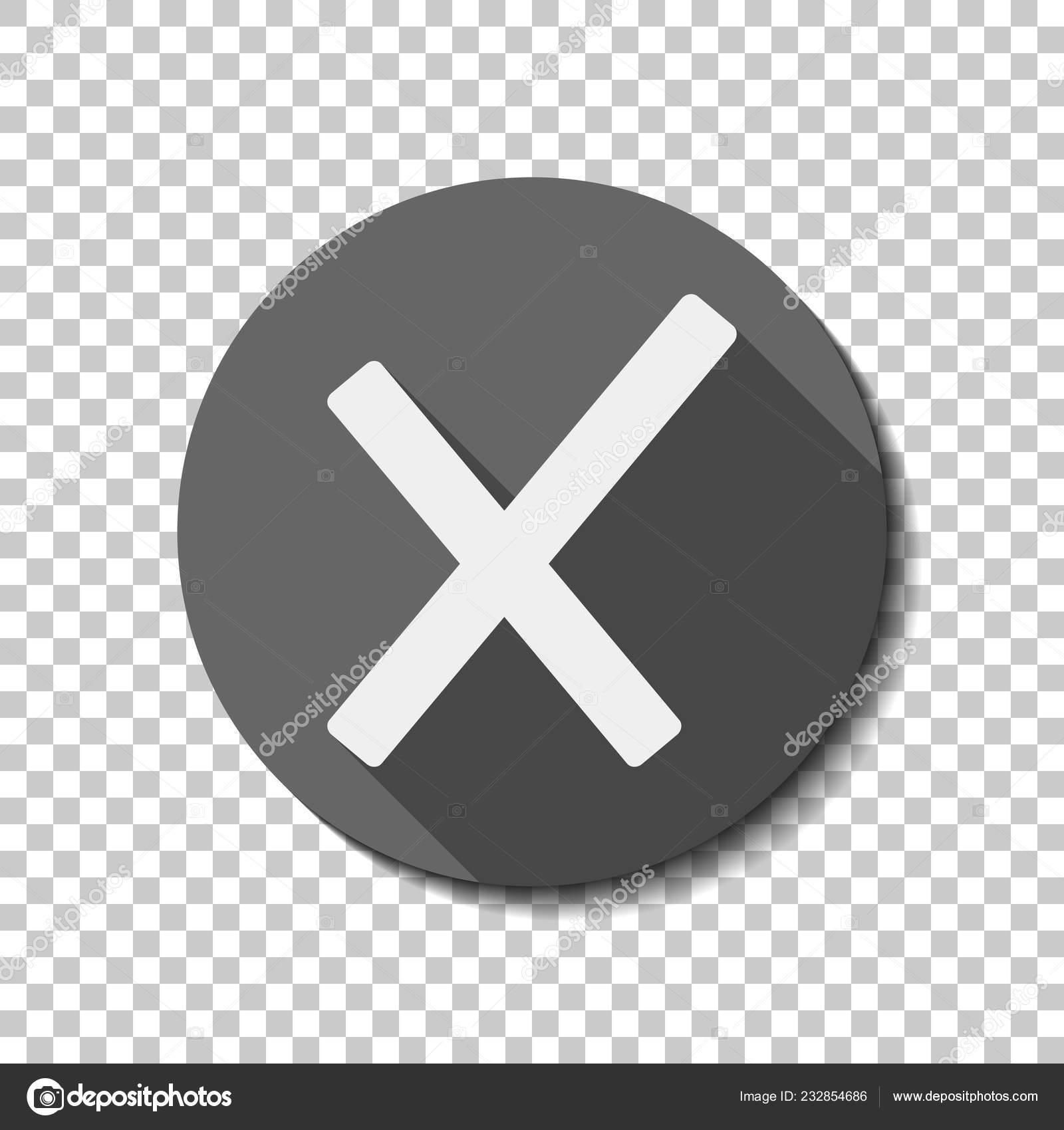 Wrong Mark Icon White Flat Icon Long Shadow Circle Transparent Stock ...