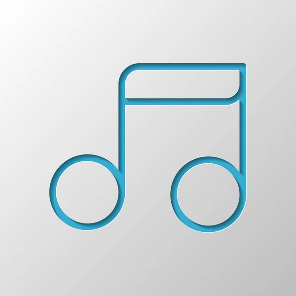 Simple Music Note Linear Icon Thin Outline Paper Style Shadow Stock ...