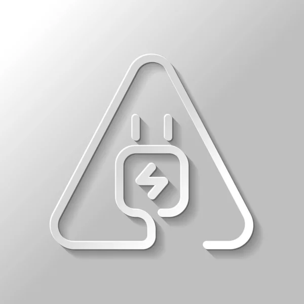 Electric Power Plug Warning Triangle Simple Linear Icon Thin Outline ...