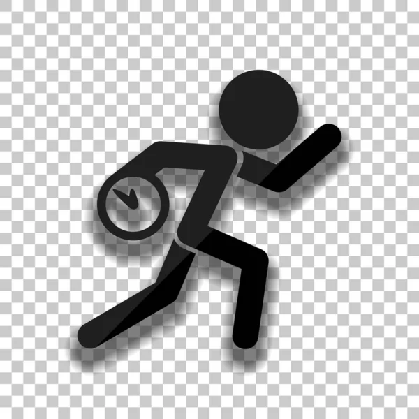 Running Man Clock Simple Icon Late Unpleasant Situation Black Icon ...