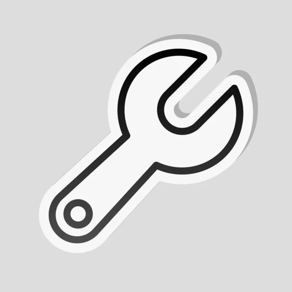 Simple Wrench Linear Thin Outline Vintage Retro Typography Offset ...