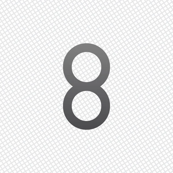 Number Eight Numeral Simple Letter Sticker Style White Border Simple ...
