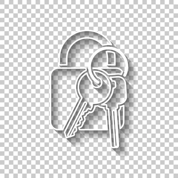 Lock Keys Icon Dotted Outline Silhouette Shadow White Background Stock ...