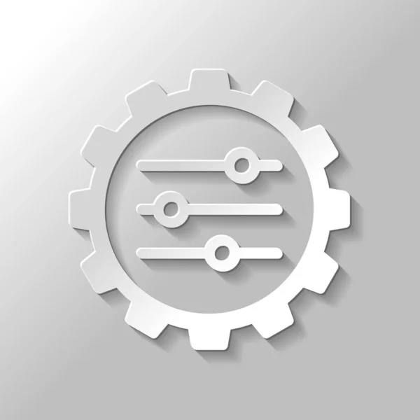 Menata Ikon Pada Gigi Ikon Putih Dengan Bayangan Pada Latar Vektor Stok ...