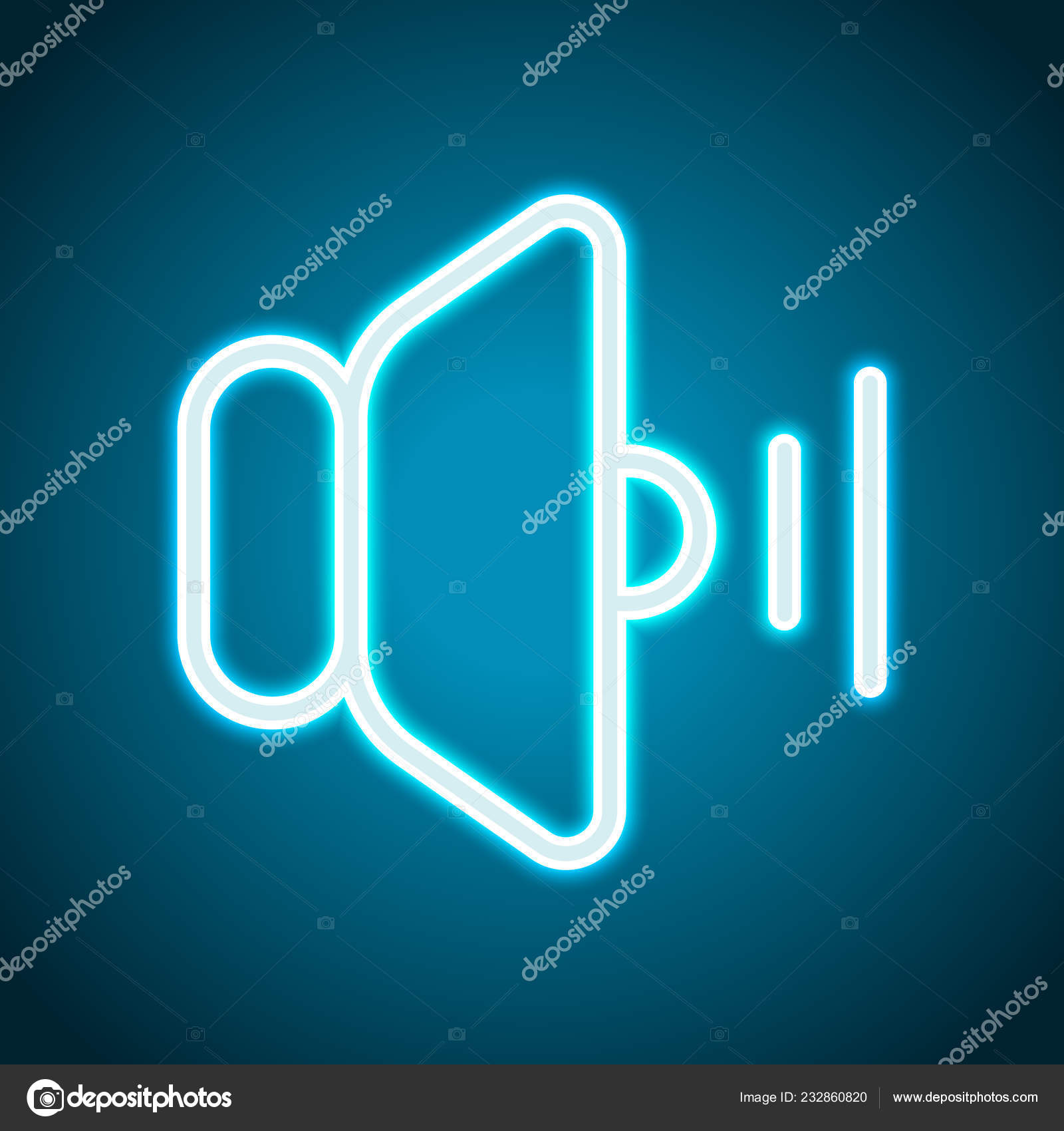 Volume Medium Icon Neon Style Light Decoration Icon Bright Electric ...