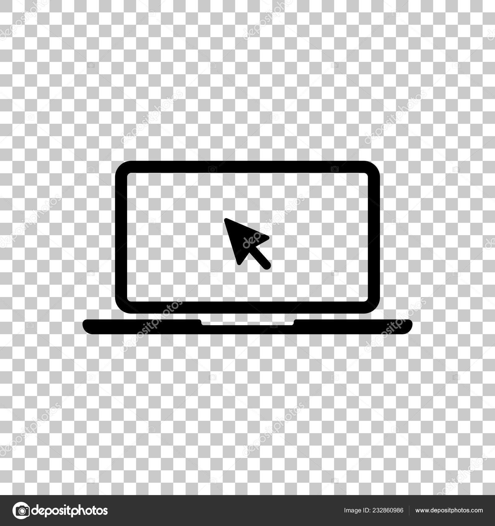Laptop Notebook Arrow Screen Transparent Background Stock Vector by ...