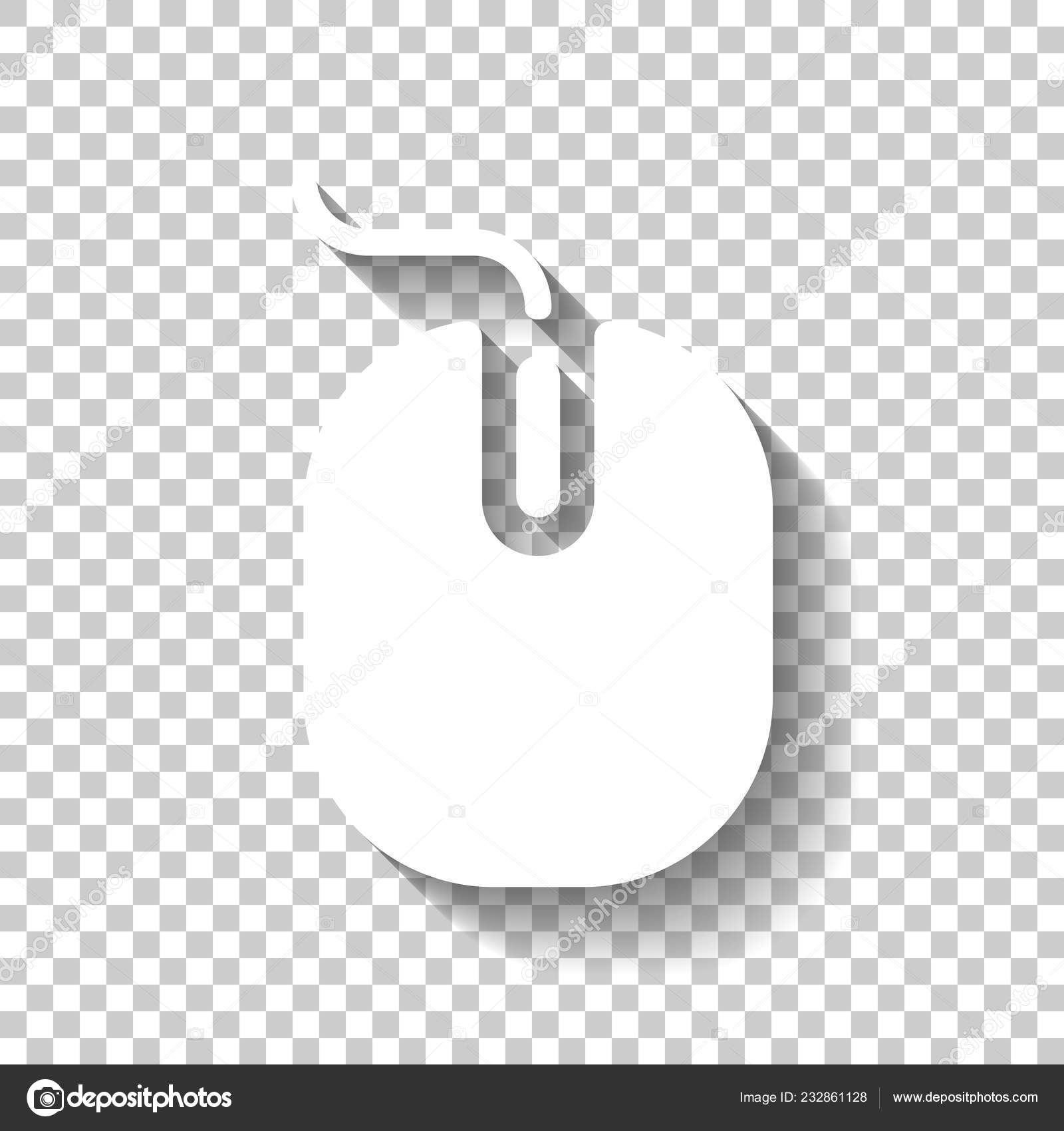 Computer Mouse Icon White Icon Shadow Transparent Background Stock ...