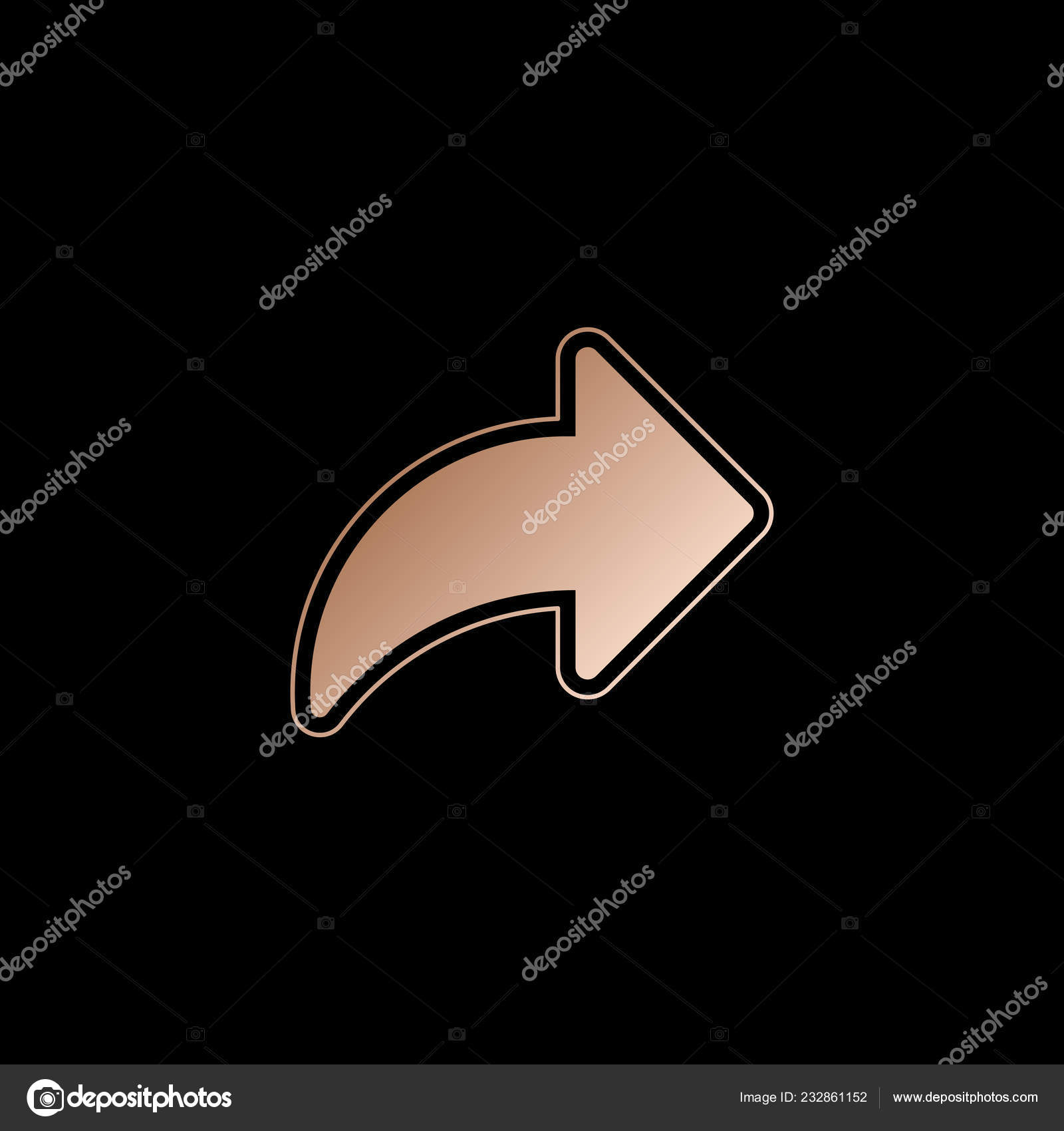 Share Icon Arrow Red Gold Style Black Background Stock Vector Image by ...