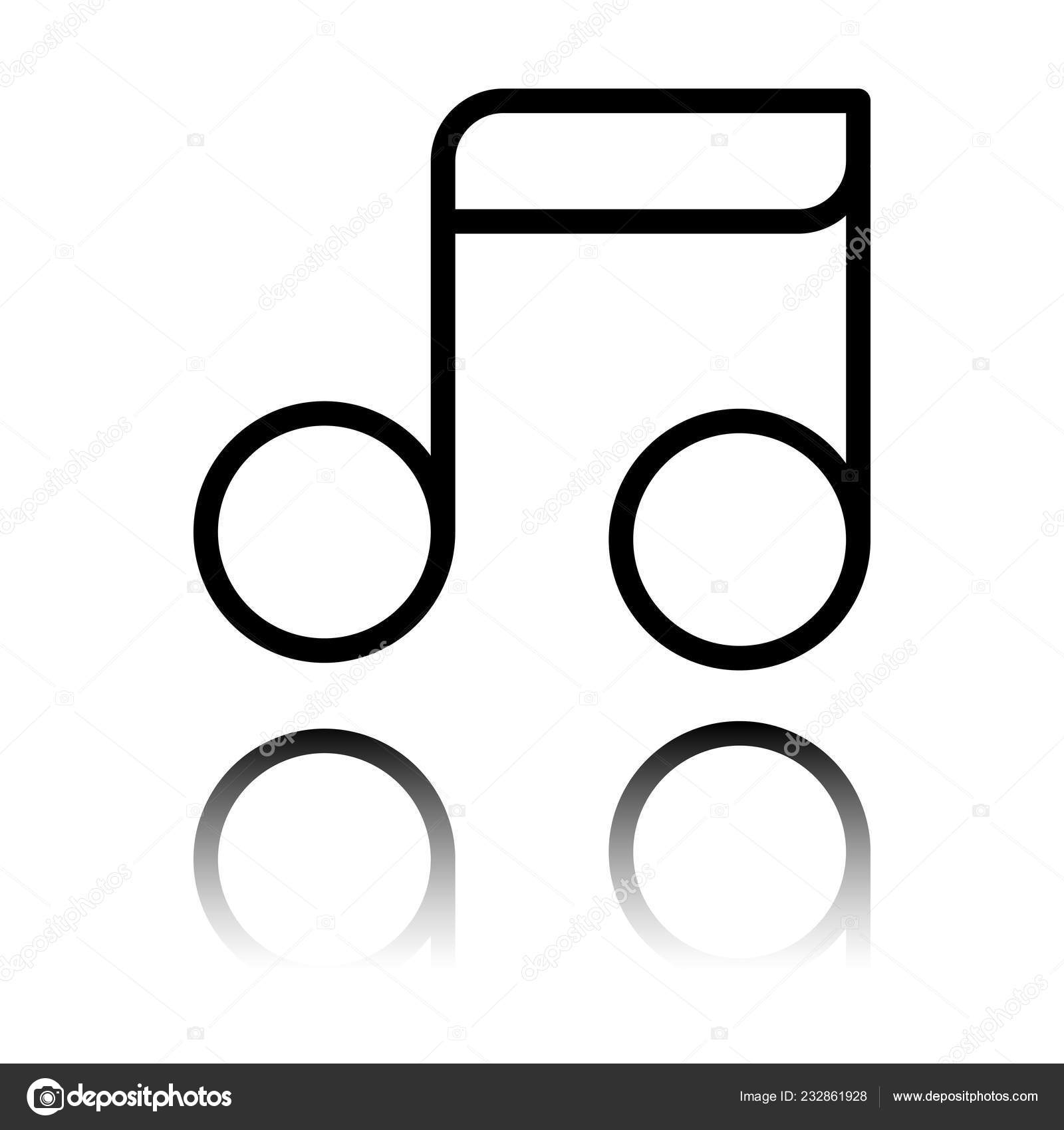 Simple Music Note Linear Icon Thin Outline Black Icon Mirror Stock ... Simple Music Note Linear Icon Thin Outline Black Icon Mirror Stock ...