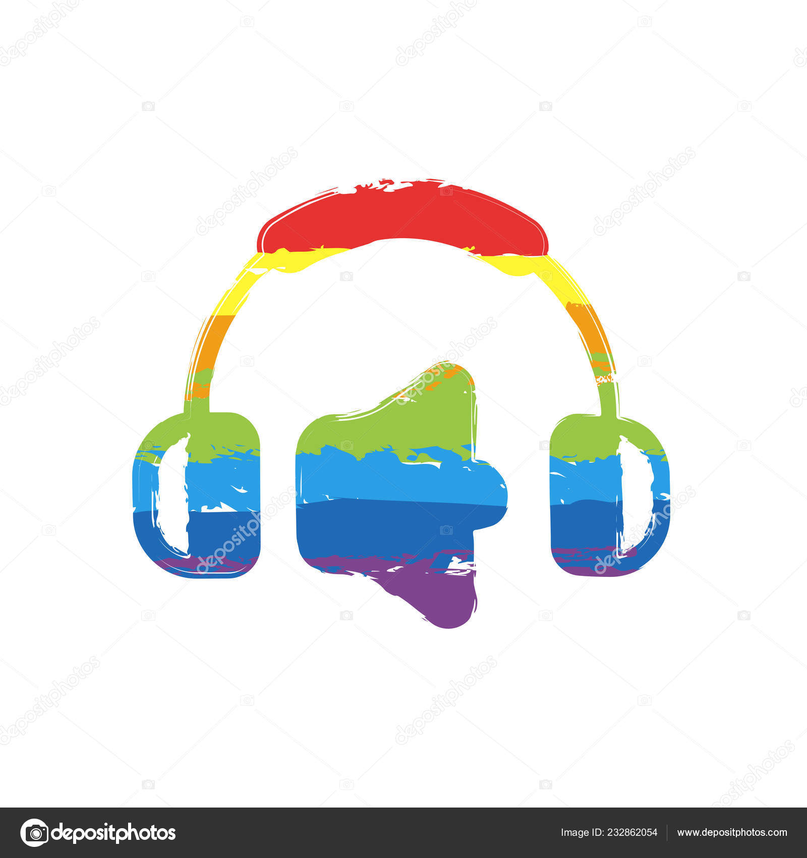 Headphones Volume Level Max Volume Level Simple Icon Drawing Sign Stock ...