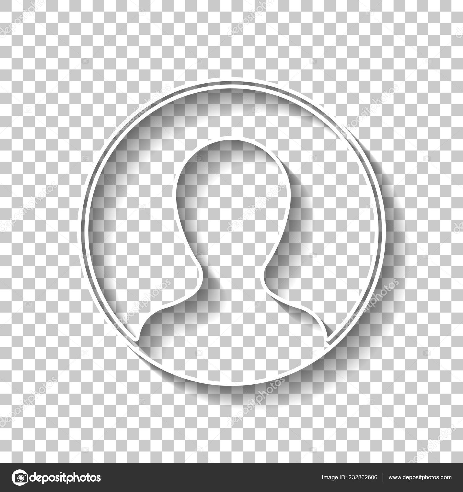 Profile Person Circle White Outline Sign Shadow Transparent Background ...